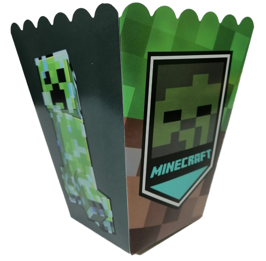 MINECRAFT CAJA PARA POPCORN - 3.5X5 PULGADAS - 6 UNID. – Almacen Wonderland