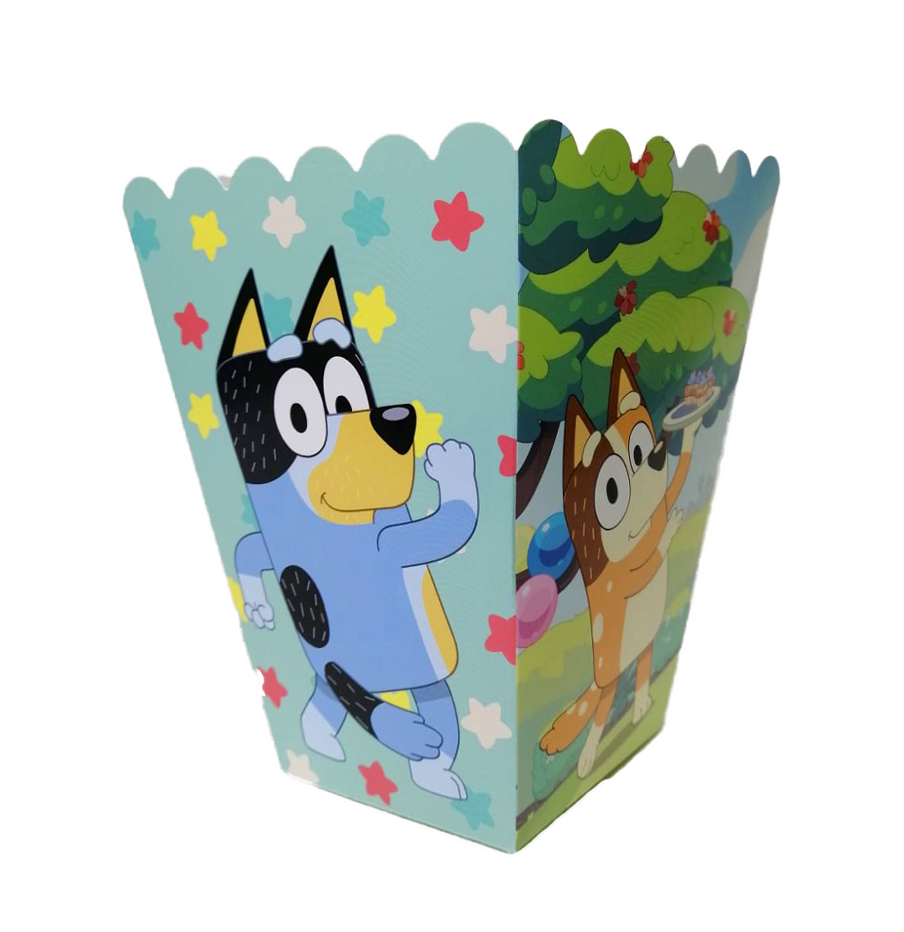 BLUEY CAJA DE POPCORN - 3.5X5 PULGADAS - 6 UNID. – Almacen Wonderland